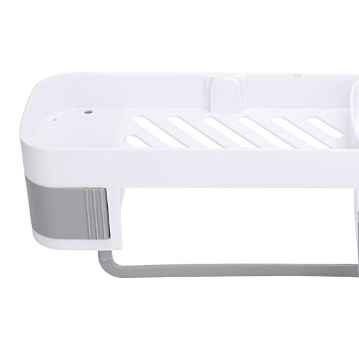 LANTRO JS Corner Shower Caddy Shower Organizer Shower Shelf Wall Mounted Bathroom Storage with Towel Hook(white grey)