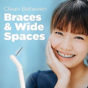 GUM Proxabrush Go-Betweens Refills - Wide - Compatible with GUM Permanent Handle - Reusable Interdental Brushes - Soft Bristled Dental Picks, 16ct