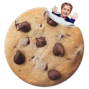 71" Cookie Blanket Throw Blanket - 290GSM Novelty Chocolate Chip Cookie Blanket with Soft Microfiber, Round Cookie Blanket Adult Size for Kids Women Men 1 Pack