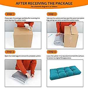 RULAER Indoor/Outdoor Tufted Bench Cushion 48x16'' for Patio Furniture Soft Comfortable Window Seat Cushions for Multi-Scene Durable Non-Slip Washable Garden Patio Swing Furniture Pads,Blue