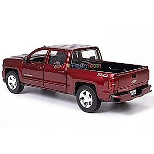 Motor Max 2017 Chevy Silverado 1500 LT Z71 Crew Cab Pick-Up Truck, Candy Red 79348/16D - 1/24 Scale Diecast Model Toy Car but NO Box