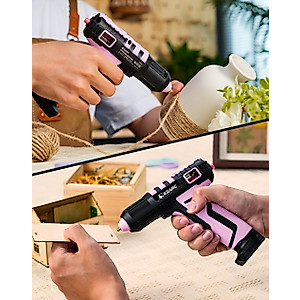 EZARC Cordless Hot Glue Gun, 15s Heating Fast Glue Gun Kit with 30 Pcs Mini Glue Gun Sticks, Automatic-Safety-Power-Off, Built-in 2500 mAh Lithium-ion for Art, Crafts, Decorations, Home Repairs