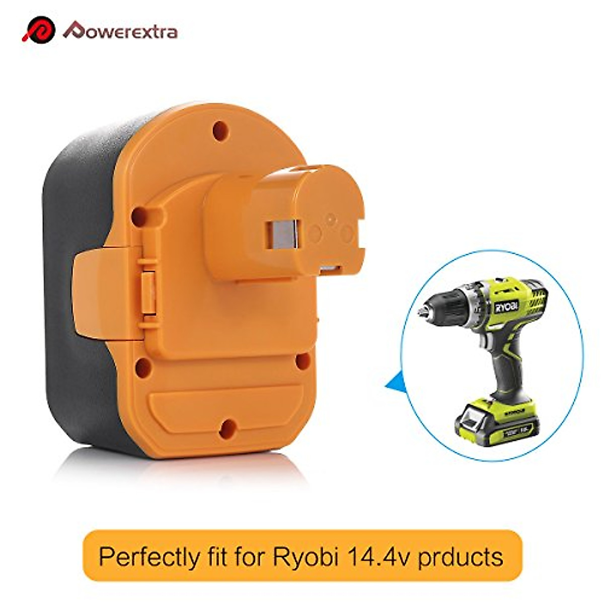 Powerextra 2 Pack 3700mAh Ryobi 14.4V Battery Compatible with Ryobi R10521 RY6201 RY6202 130224010 130224011 130281002 1314702 1400144 1400655 1400656 1400671 4400011 Tool