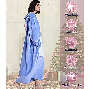 Animal Wearable Blanket Sweatshirt Unisex Oversized Animal Hoodie Blanket Thick Warm with Giant Pocket