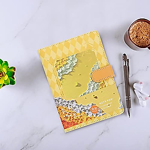 DEPILA 3 pcs Leather Small Stationery Stamping Writers Button Notepads Notebook Natural Note Writing Hardcover Account Memo Multipurpose Notepad Office Journal Plan School Subject Travel Note pad ( Co