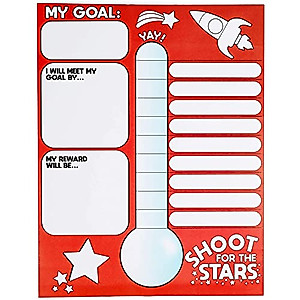 Bright Creations Goal Thermometer Trackers for Classrooms, 6 Pack (17 x 22 In)