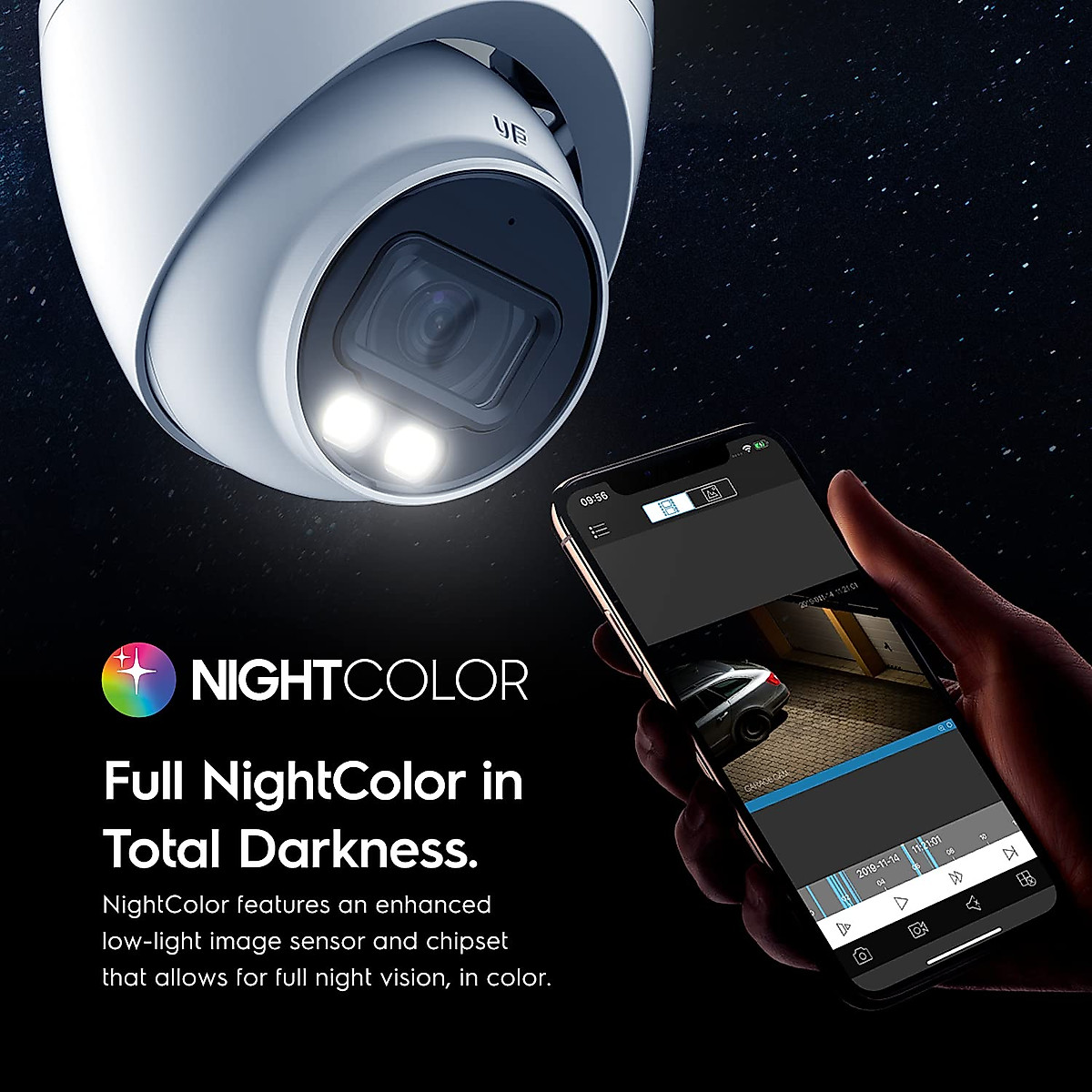 Amcrest Analog 5MP NightColor Outdoor Security Camera, Turret 5MP @ 25fps, CCTV-Coax-BNC, 131ft Full Color Night Vision, Mic, 112° FOV (Not an IP Camera) (DVR Required, Not Included) (AT5N28-W)