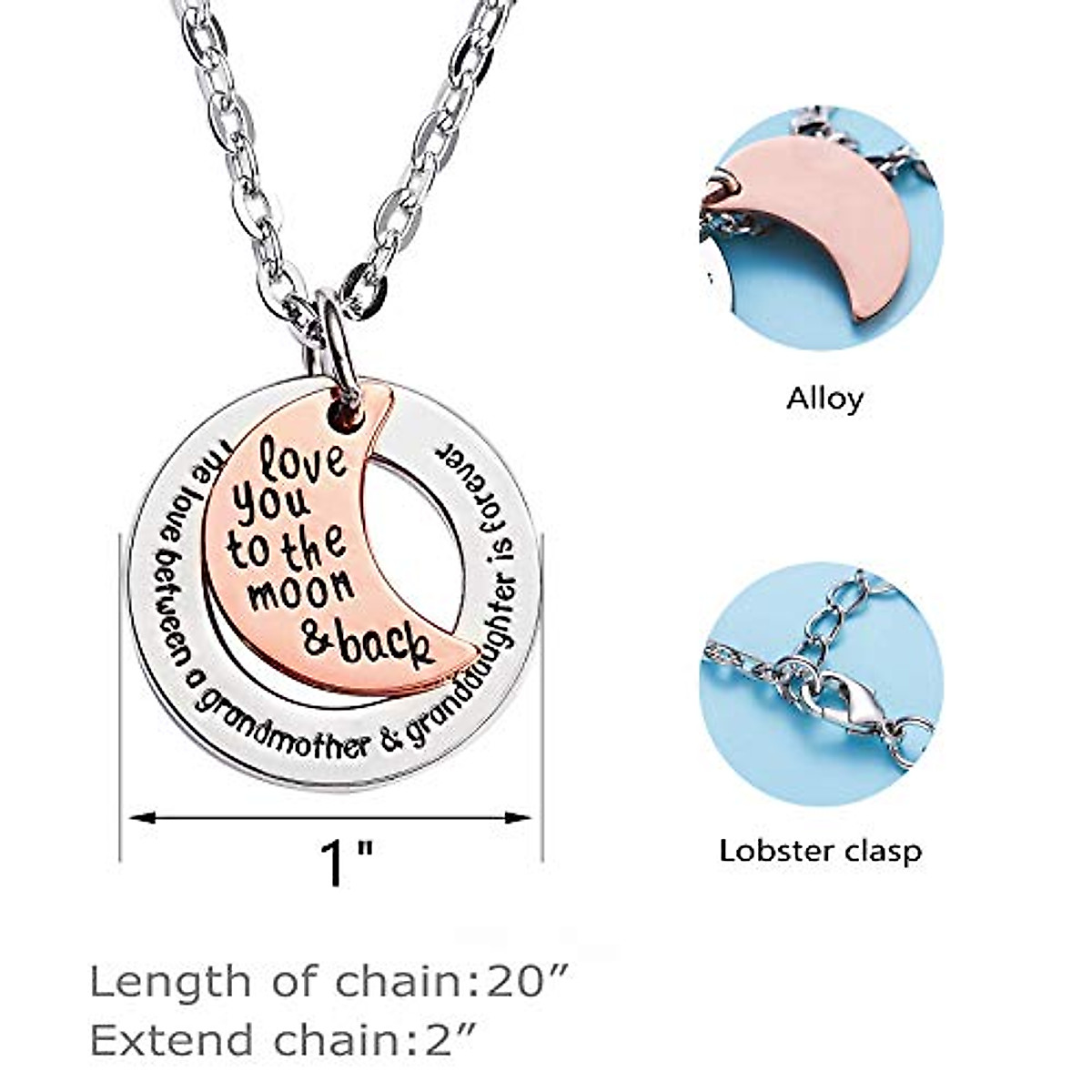 LParkin The Love Between Grandmother and Granddaughter Is Forever Necklace (alloy)