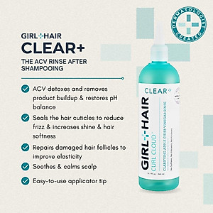 G+H CLEAR+ Apple Cider Vinegar Rinse | Clarifying Formula to Remove Buildup, Prevent Dandruff & Itchiness | For Healthy, Shiny & Soft Hair | Sulfate & Paraben-Free | 10.1 Fl Oz