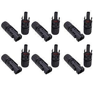 Solar Photovoltaic Connector, Copper Tinned Pins Low Contact Resnce 12PCS Solar Panel Connectors Kit with Wrench for Industry (1000V-30A)