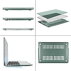 MOSISO Compatible with MacBook Pro 13 inch Case M2 2023, 2022, 2021-2016 A2338 M1 A2251 A2289 A2159 A1989 A1708 A1706, Plastic Hard Shell&Keyboard Cover&Screen Protector&Storage Bag, Midnight Green