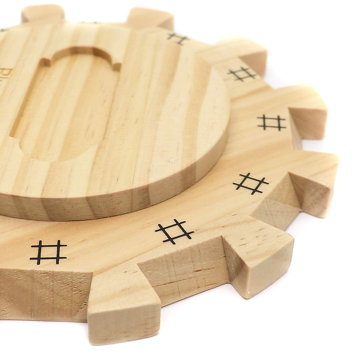 plusvivo Dominoes Mexican Train Hub Up to 12 Players, Wooden Mexican Train Hub Centerpiece with Felted Bottom Made of Superior Pine