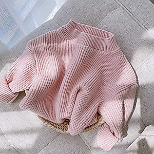 chengchuang Newborn Baby Girls Boys Sweatshirt Blouse Pullover Knit Sweater Warm Crewneck Long Sleeve Tops for Infant Toddler (B-Pink, Age 12-18 Months)