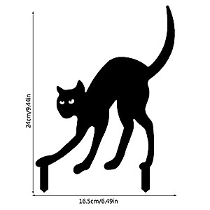 Halloween Garden Stakes Outdoor Statues Silhouette Black Cat Yard Signs Decor Yard Art Decorations Garden Yard Sign Halloween Stakes Props Scary Holiday Home Patio Party Supplies (A03)