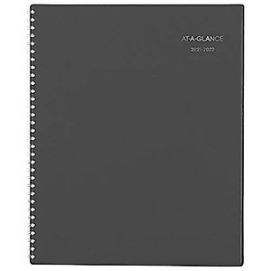 Academic Planner 2021-2022, AT-A-GLANCE Weekly & Monthly Appointment Book & Planner, 8-1/2" x 11", Large, for School, Teacher, DayMinder, Charcoal (AYC52045)