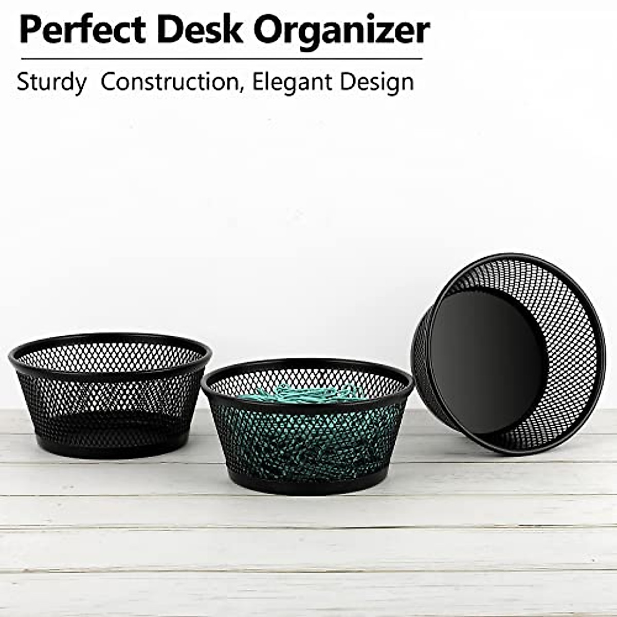 MaxGear Paper Clip Holder Mesh Paper Clip Holders Paperclip Holders Paper Clip Dispenser for Desk Paper Clip Organizer Office Binder Clip Holder Black, 3 Packs