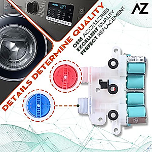 Washer Water Inlet Valve Replace For Whirlpool Cabrio WTW8500DR2 WTW8500DC2 WTW7500GC0 WTW7500GW0 WTW8500DC0 WTW5105HW0 WTW5105HW1 WTW7500GC2 WTW7500GW2 WTW8500DC5 WTW7500GW WTW8500DW WTW8500DW1