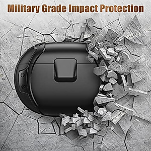 Case for Beats Studio Buds (2021) / Beats Studio Buds+ (2023), Filoto Secure Lock Hard Shockproof Protective Earbuds Case Cover Accessories with Keychain for Men Women(Black)