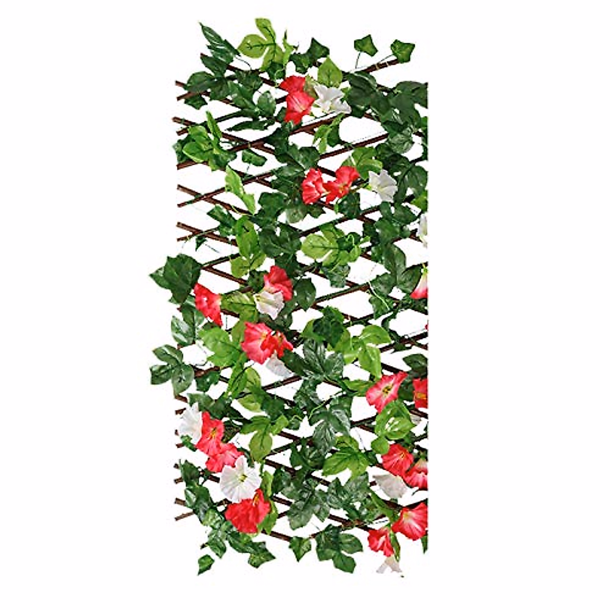 Retractable Artificial Wooden Fence, Retractable Artificial Wooden Fence with Flowers Privacy Fence, Retractable Artificial Wooden Fence