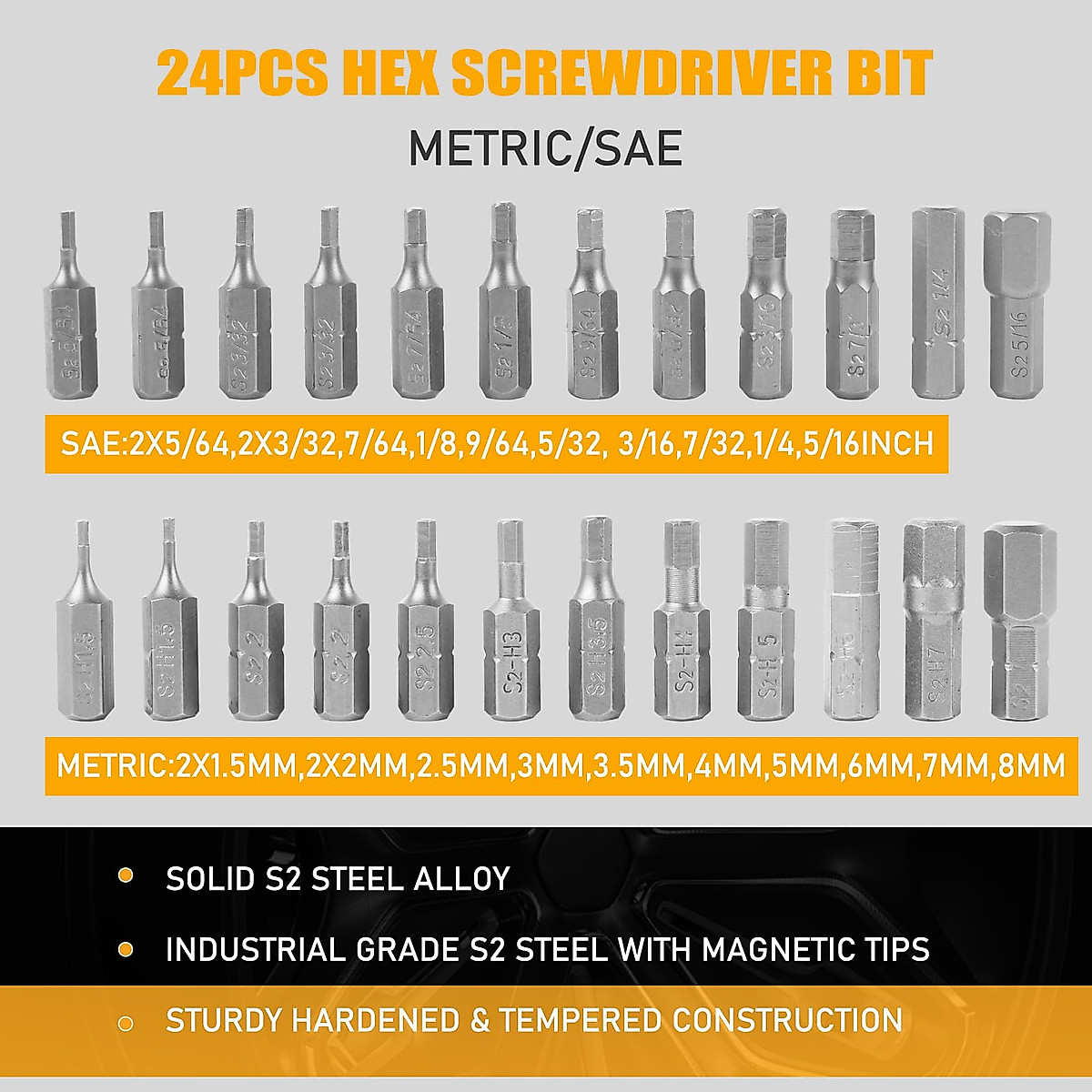 GURADESIGN 49-Piece Screwdriver Bit Set with Right Angle Screwdriver, S2 Steel, include Hex/Torx/Phillips/Slotted/Square/Bit Holder.