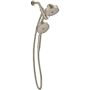 KOHLER 23219-BV Purist 2-in-1 Multi Function Shower Kit with SHOWERHEAD & HAND SHOWER, Full Coverage & Rotating Rail, Vibrant Brushed Bronze, 2.5 GPM