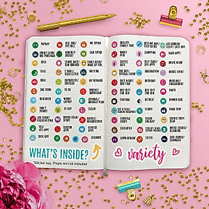 Mirida Planner Stickers – 1700 Productivity Mini Icons for Adults Calendar – Work, Daily To Do, Budget, Family, Holidays, Journaling – Variety Pack with Monthly Tabs