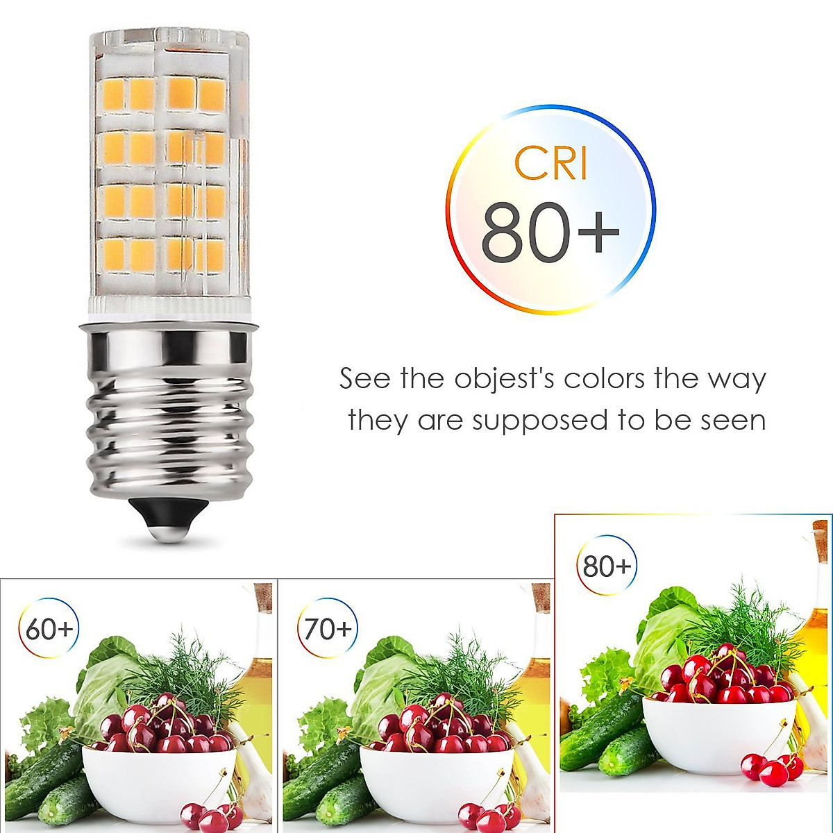 E17 LED Bulb Microwave Oven Light 4 Watt Warm White 3000K dimmable 52x2835SMD AC110-130V (Pack of 2)