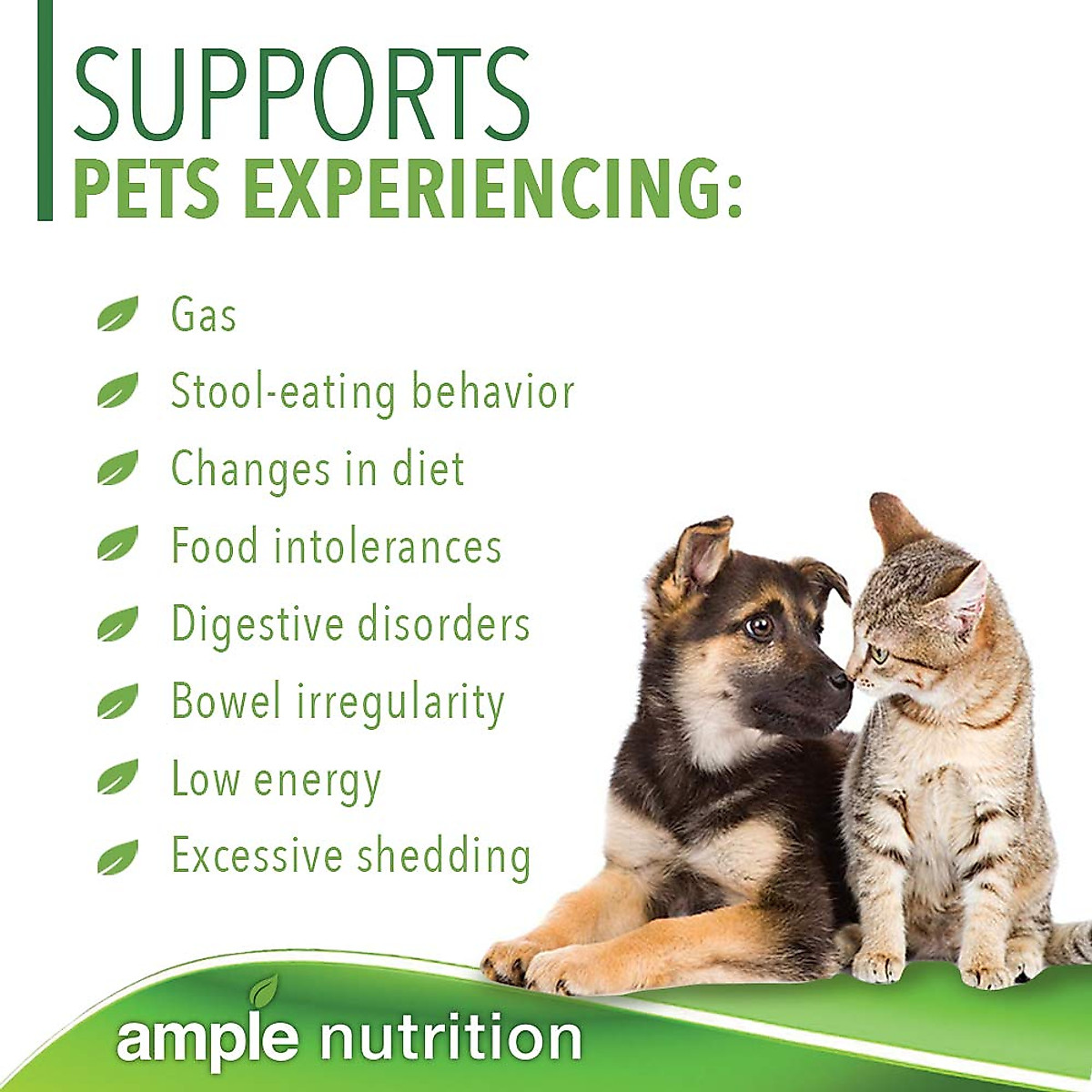 Ample Nutrition Digestive Enzyme for Dogs & Cats, 7.05oz - Tasteless Powdered Blend