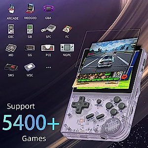 RG35XX Linux Handheld and Garlic Handheld Game Console 3.5'' IPS Screen, 35xx with a 64G Card Pre-Loaded 6900 Games, RG35X Supports HDMI and TV Output 2600mAh Battery