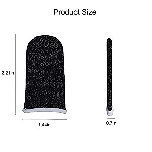 A-forest 10 Pieces Finger Sleeves for Gaming, Mobile Game Controller Finger Sleeve Sets, Anti-Sweat Breathable Full Touch Screen Finger Protector for Mobile Phone Games, Black