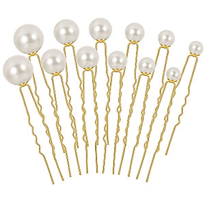 BESARME Pearl Hair Pins, 36 Pcs Wedding Pearl Hair Accessories Bridal Pearl Rhinestone Hair Clips for Brides Bridesmaid Women (Single Pearl Hair Pins)
