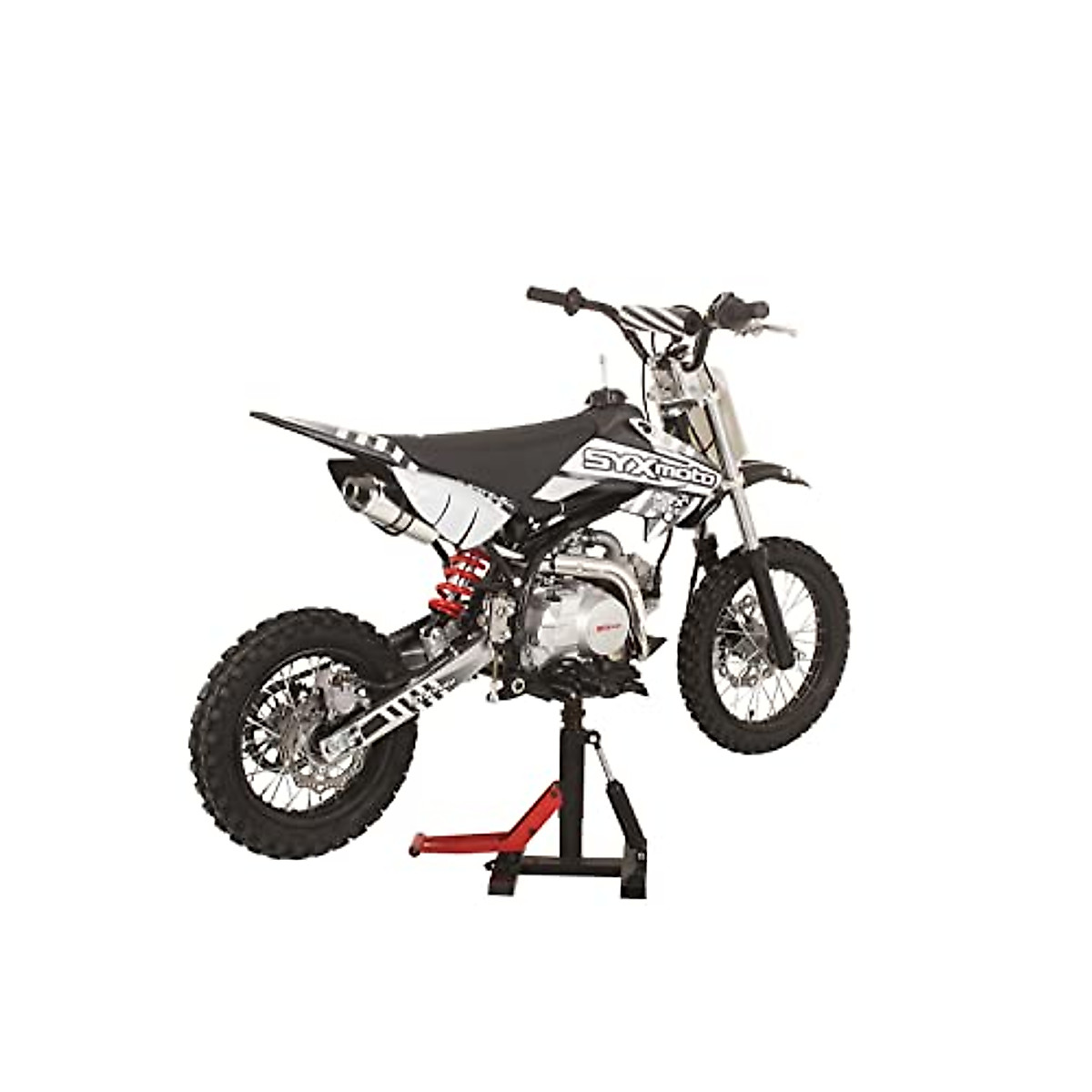 SYX MOTO 125cc Dirt Bike for Teens 12+yrs 4-Stroke Gas-Powered Dirt Bike Off-Road Motorcycle Electric Start Fully Automatic Transmission, Roost 125-1f, Black/White