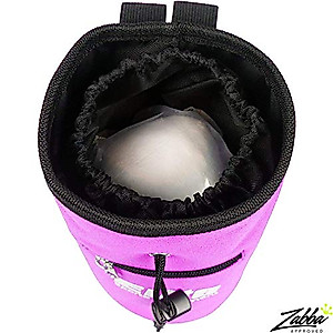 Rock Climbing Chalk Bag and 2 x Chalk Balls - No Leak Drawstring Bag and Secure Zip Pocket, Pink