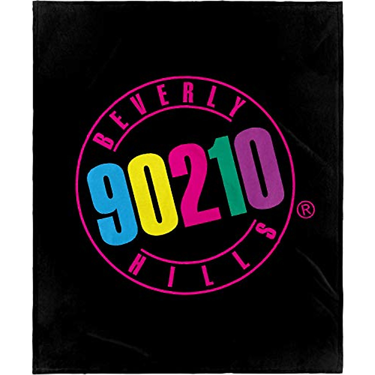 INTIMO Beverly Hills 90210 Logo Super Soft and Cuddly Plush Fleece Throw Blanket 50" x 60" (127cm x152cm)