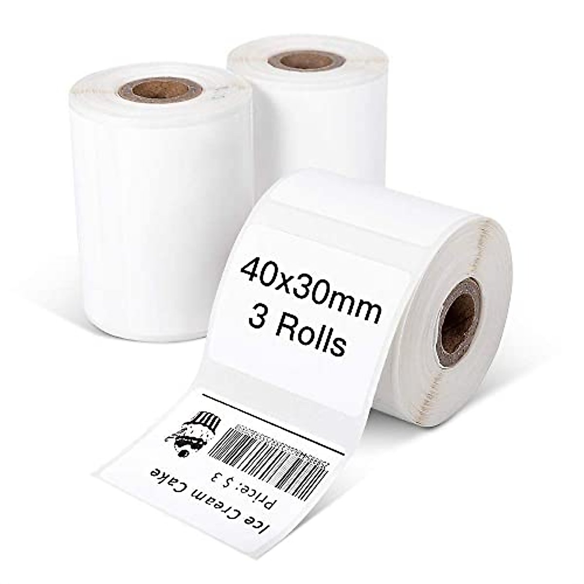 Phomemo M110 Bluetooth Label Maker with 3 Rolls 1.57"x1.18"(40x30mm) Thermal Labels- Thermal Label Maker Printer Apply to Labeling, Office, Cable, Retail, Barcode, Compatible with Android & iOS