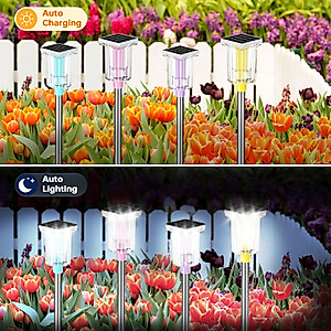 ALFIOT Solar Garden Lights, Pathway Lights Outdoor Waterproof and Ultra-Bright LED Landscape Lighting, Solar-Powered Illumination Decorative Firefly Lights（6 Pack）… (PW-L-002-A)