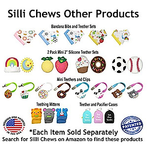 Silli Chews Teethers for Babies BPA Free - Silicone Baseball and Soccer Ball Baby Teether Toys 2" Sports Teething Gift Set