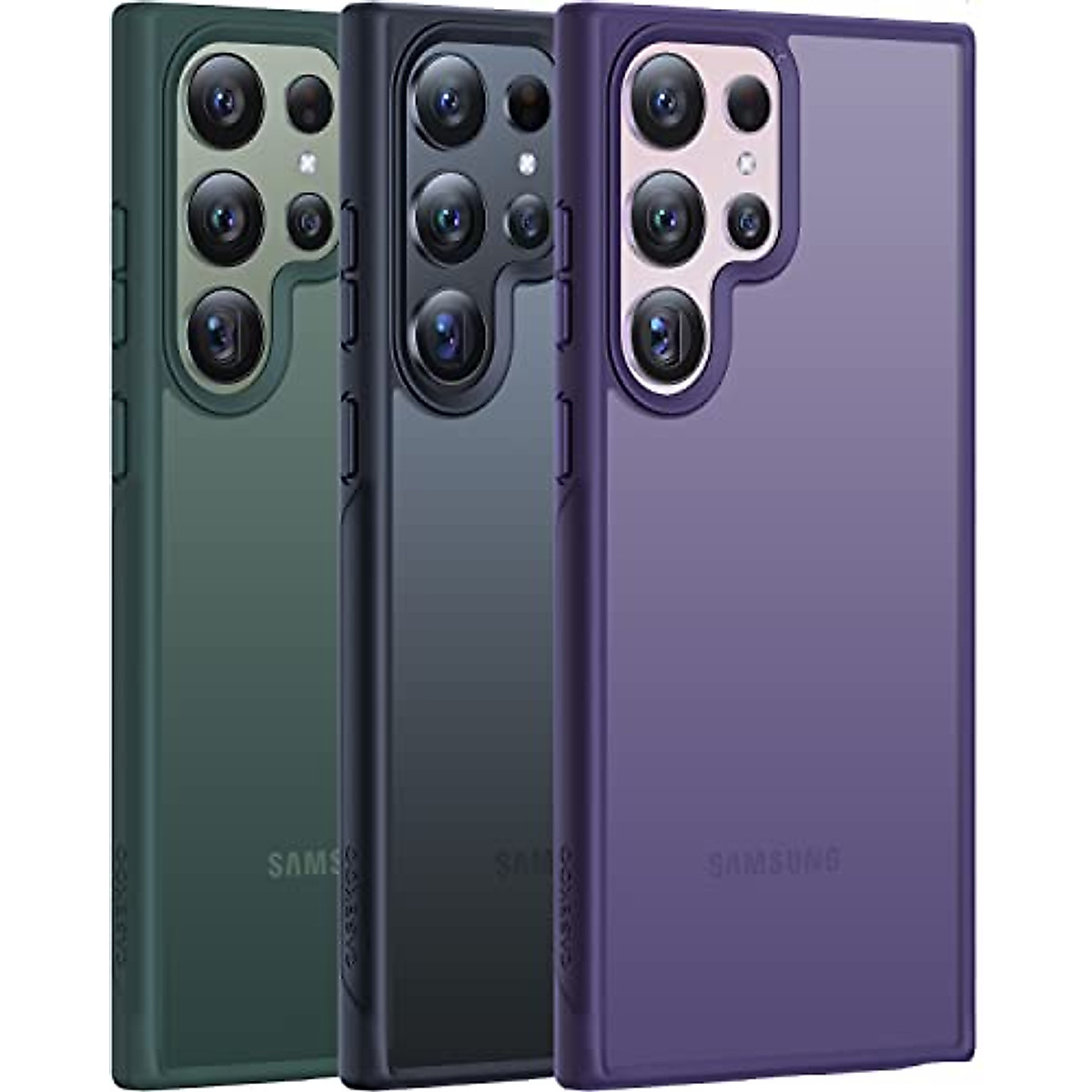 CASEKOO Genuine Official for Samsung Galaxy S23 Ultra case (10FT Military Drop Protection) (Zero-Smudge Tech) Translucent Hard Back & Soft Bumper, Protective Slim S23 Ultra Case 6.8'' 2023, Purple