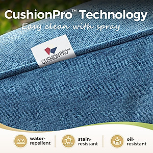 MIXPATIO Patio Furniture Set, 6 Pcs Metal Outdoor Conversation Set, 2 Swivel Chairs, 2 Ottomans and 3 Seater Sofa with 5.75" Extra Thick Cushion and Gas Fire Pit Table, Navy Blue