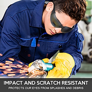 48 Pack Safety Glasses Bulk Clear Safety Goggles Black Tinted Eye Protection Glasses Anti Dust Impact Scratch Resistant Protective Eyewear for Men Women Work Lab Construction Carpentry Shooting