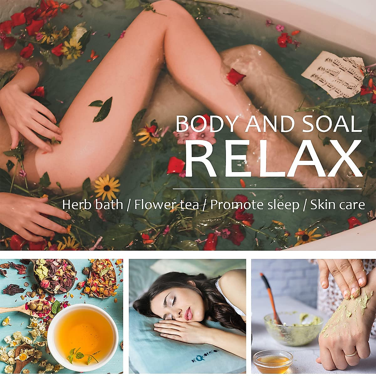 [Latest] 21 Pack Dried Flowers for Candle Making, 100% Natural Dried Herbs Kit for Soap Making, Bath, Resin Jewelry Making, Bulk Dried Flowers Include Lavender, Rose Petals, Rosebuds, Leaves, Lemon.