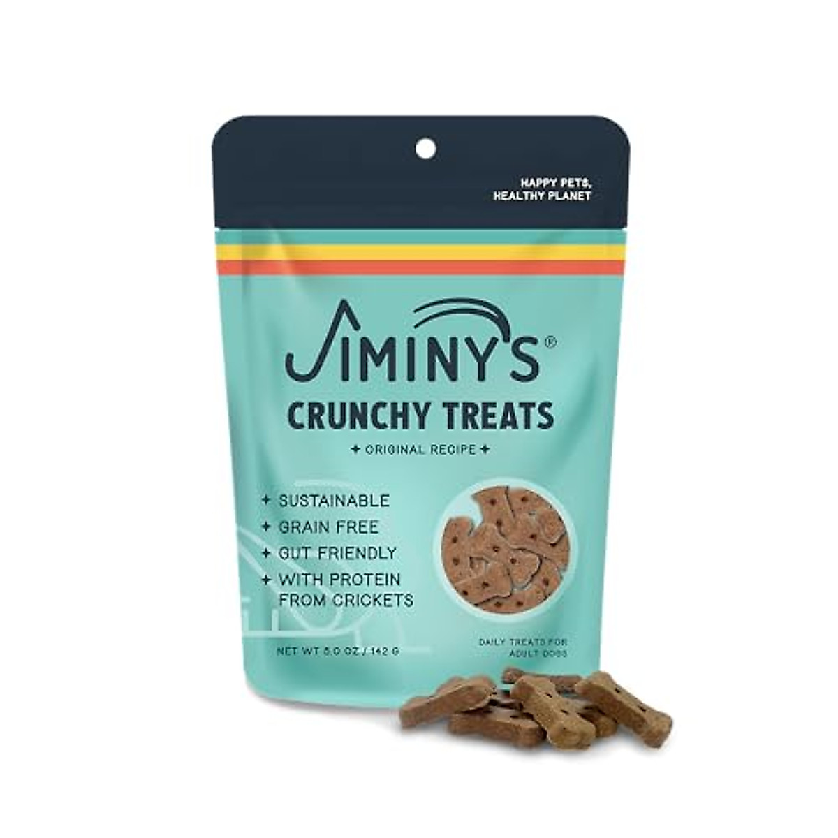 Jiminy's Original Cricket Cookie Dog Treat, Hypoallergenic, 5oz, Peanut Butter & Pumpkin (Pack of 1)