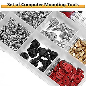 DOITOOL Laptop Accessories PC Accessories Computer Standoffs Screws Assortment Kit with Screwdriver Brush and Tie for Hard Drive Computer Case Motherboard Fan Electronic Case Pc Accessories
