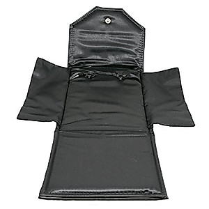 Novel Box Premium Large Black/Black Stitched Leatherette Pearl/Omega Necklace Folder + Custom NB Pouch