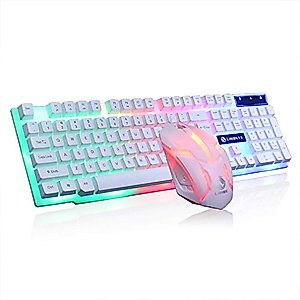 Led Glowing Computer Desktop Wired Mechanical Keyboard And Mouse
