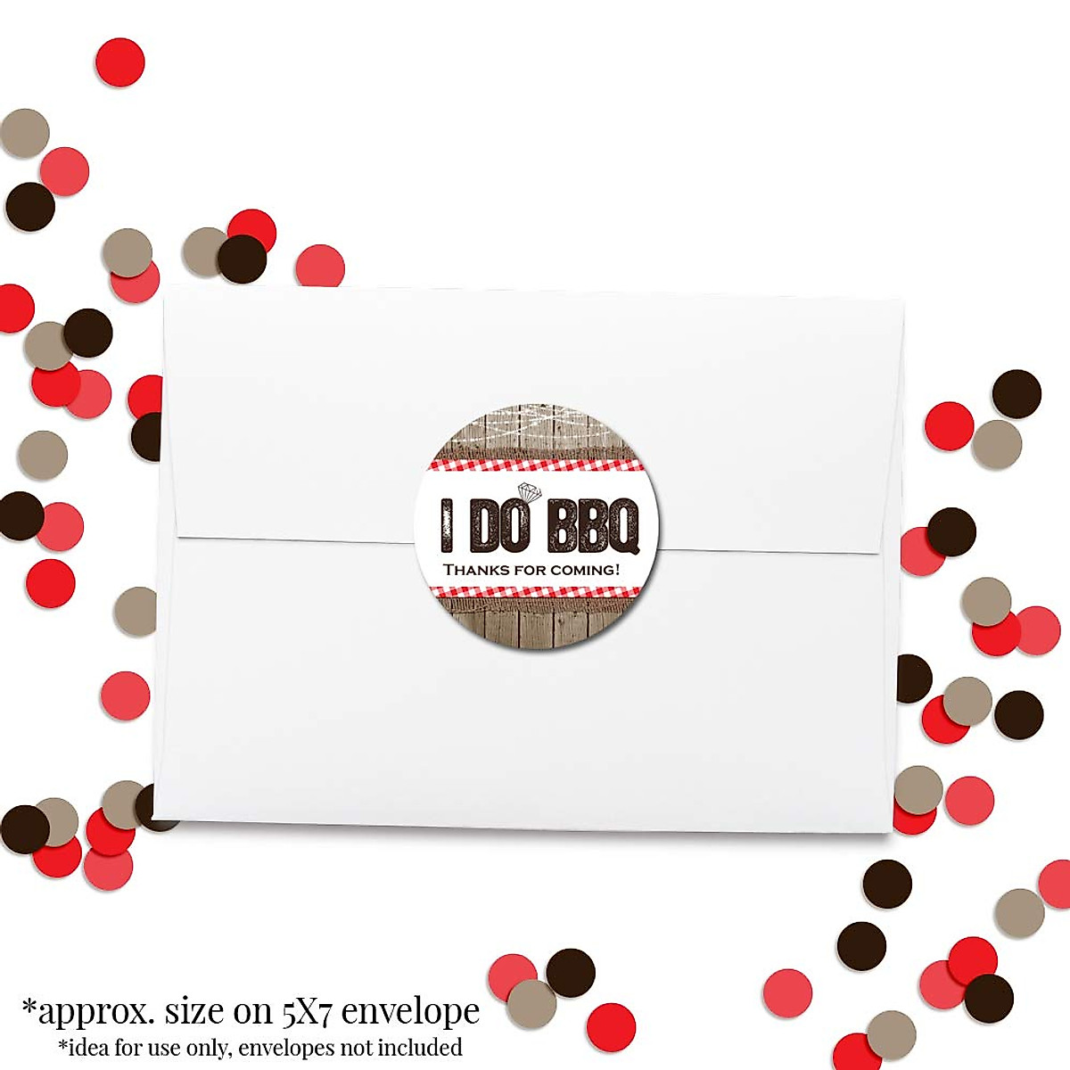 I Do BBQ Engagement Party Thank You Sticker Labels, 40 2" Party Circle Stickers by AmandaCreation, Great for Party Favors, Envelope Seals & Goodie Bags