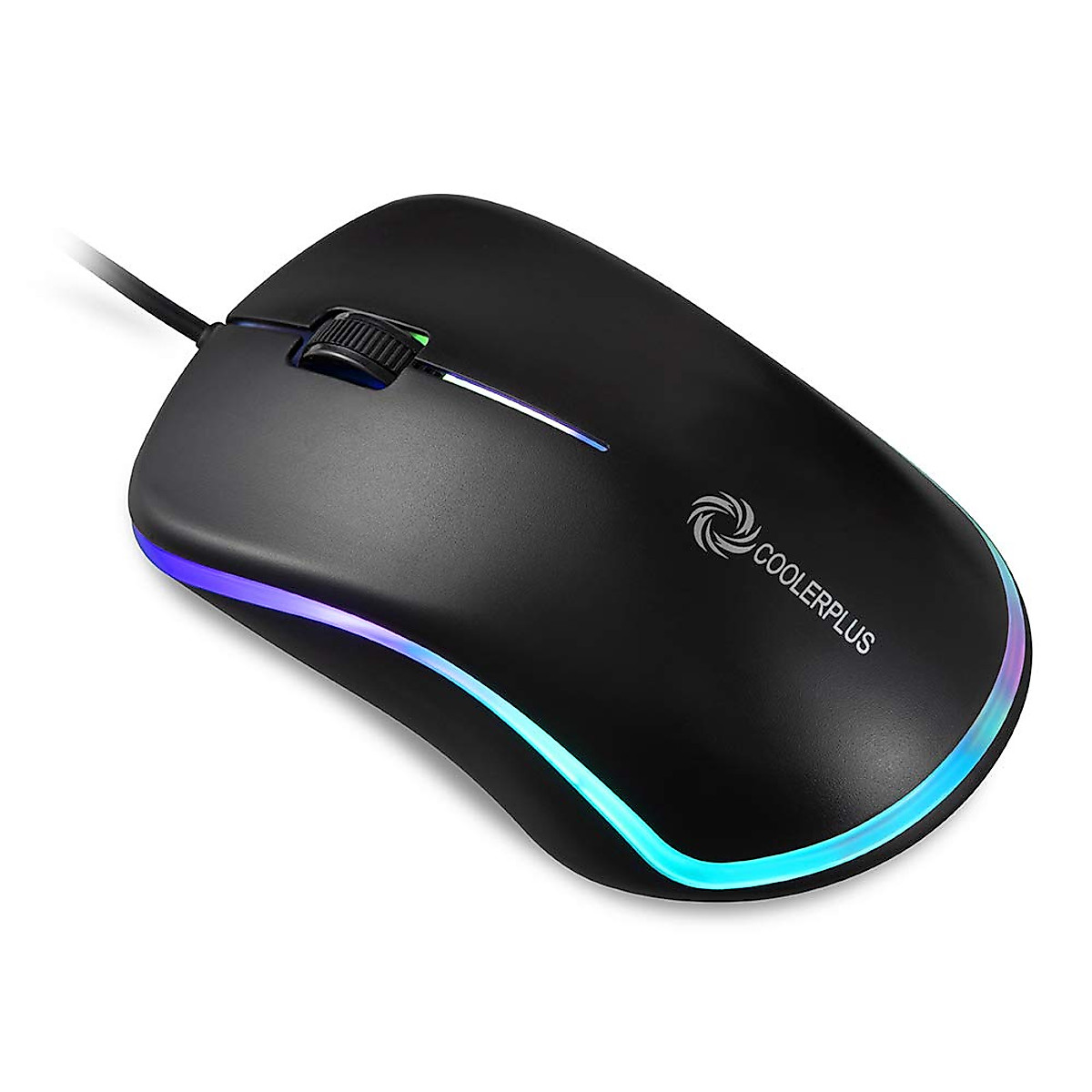 COOLERPLUS FC112 USB Optical Wired Computer Mouse with Easy Click for Office and Home, 1000DPI, Premium and Portable,Compatible with Windows PC, Laptop, Desktop, Notebook (Black)