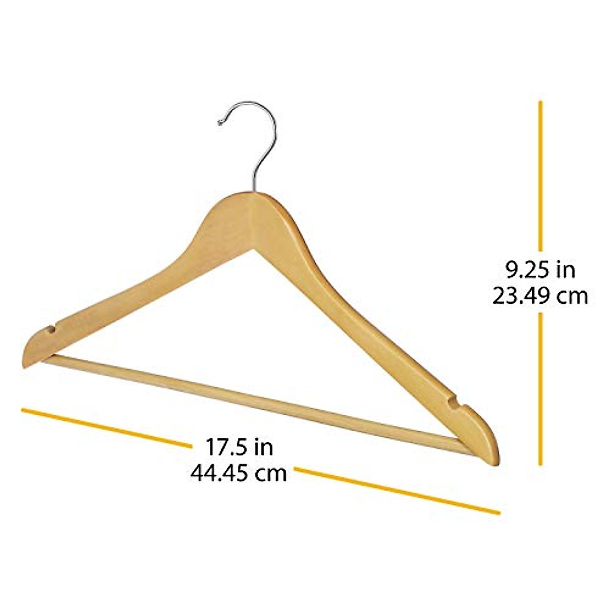 Whitmor GRADE A Natural Wood Suit Hangers (Set of 16)