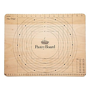 KitchenCraft Home Made Pastry Board with Measurements, Beechwood, 45 x 35 cm