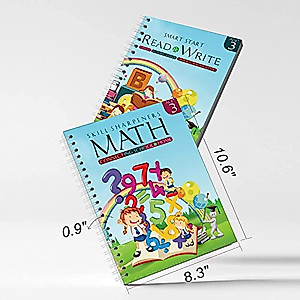 EPCQUYIN 2 PC 11" X 8" Magic Practice Copybook Reusable Writing Practice Book Alphabet & Math Calligraphy Set Kids Early Education Materials English Handwriting Workbook with Pens